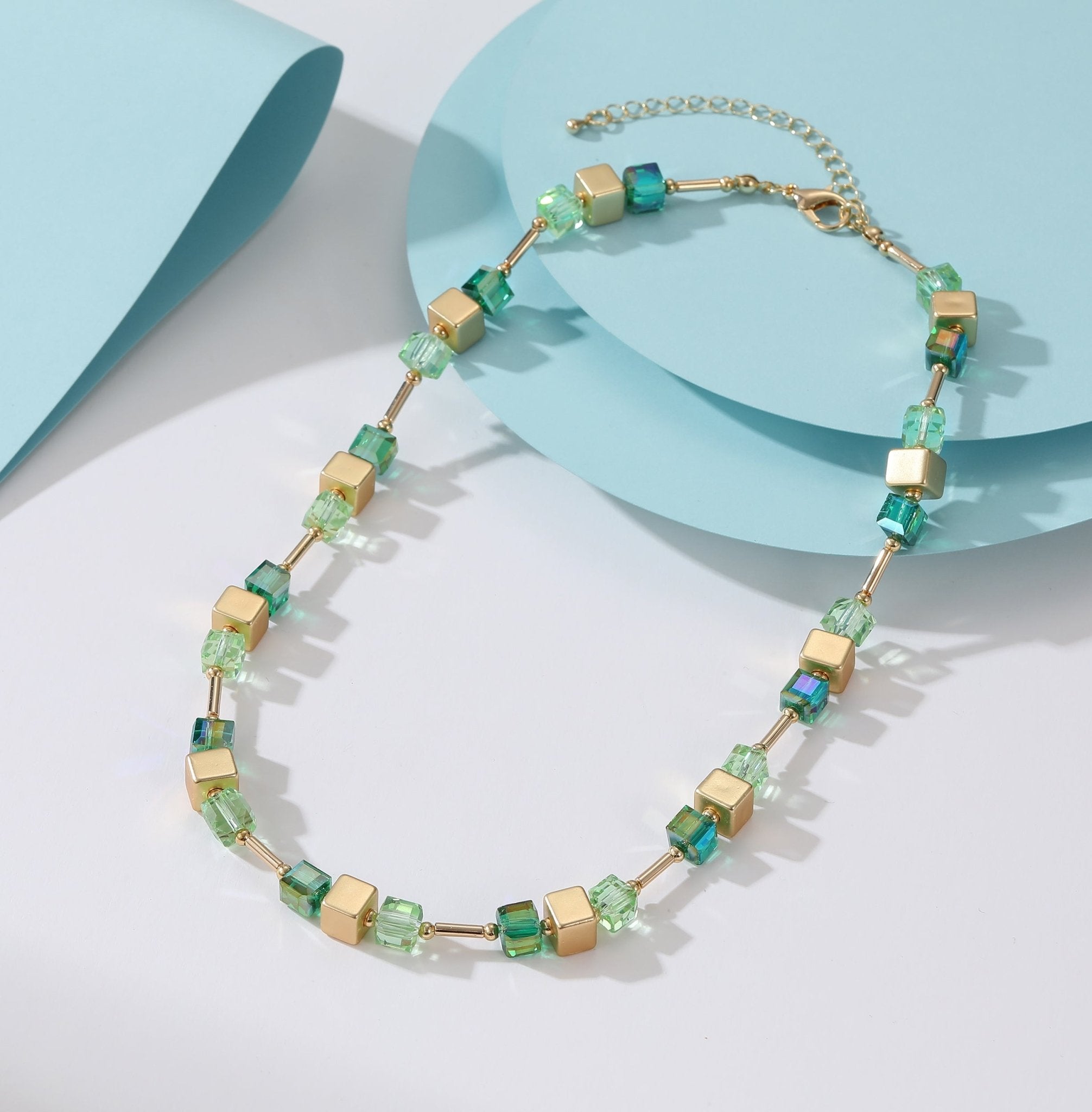 Gold Cube Necklace by Gracee J from our Gracee J collection